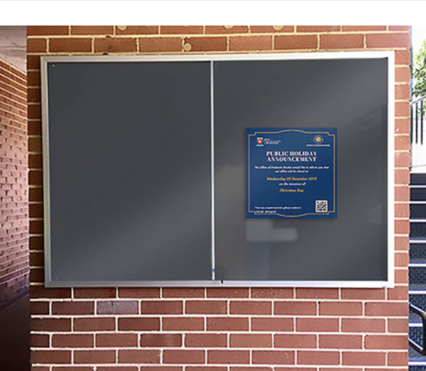 KROMMENIE - Glass Fronted Sliding Door Notice Case | Designer Allboards