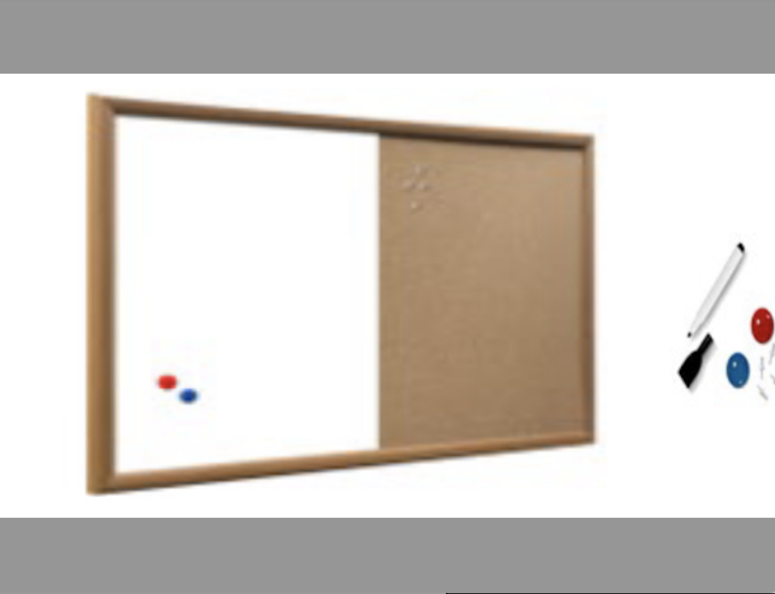 Whiteboard / Cork Board Combo Warm Oak Frame | Designer Allboards