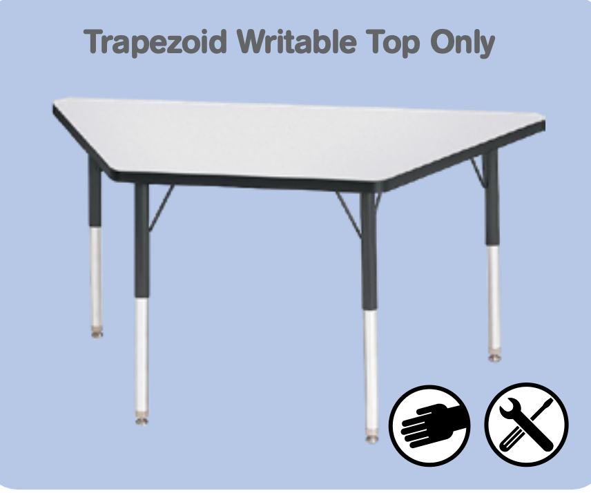 VISIONCHART Creative Kids Height Adjustable Trapezoid Table ...