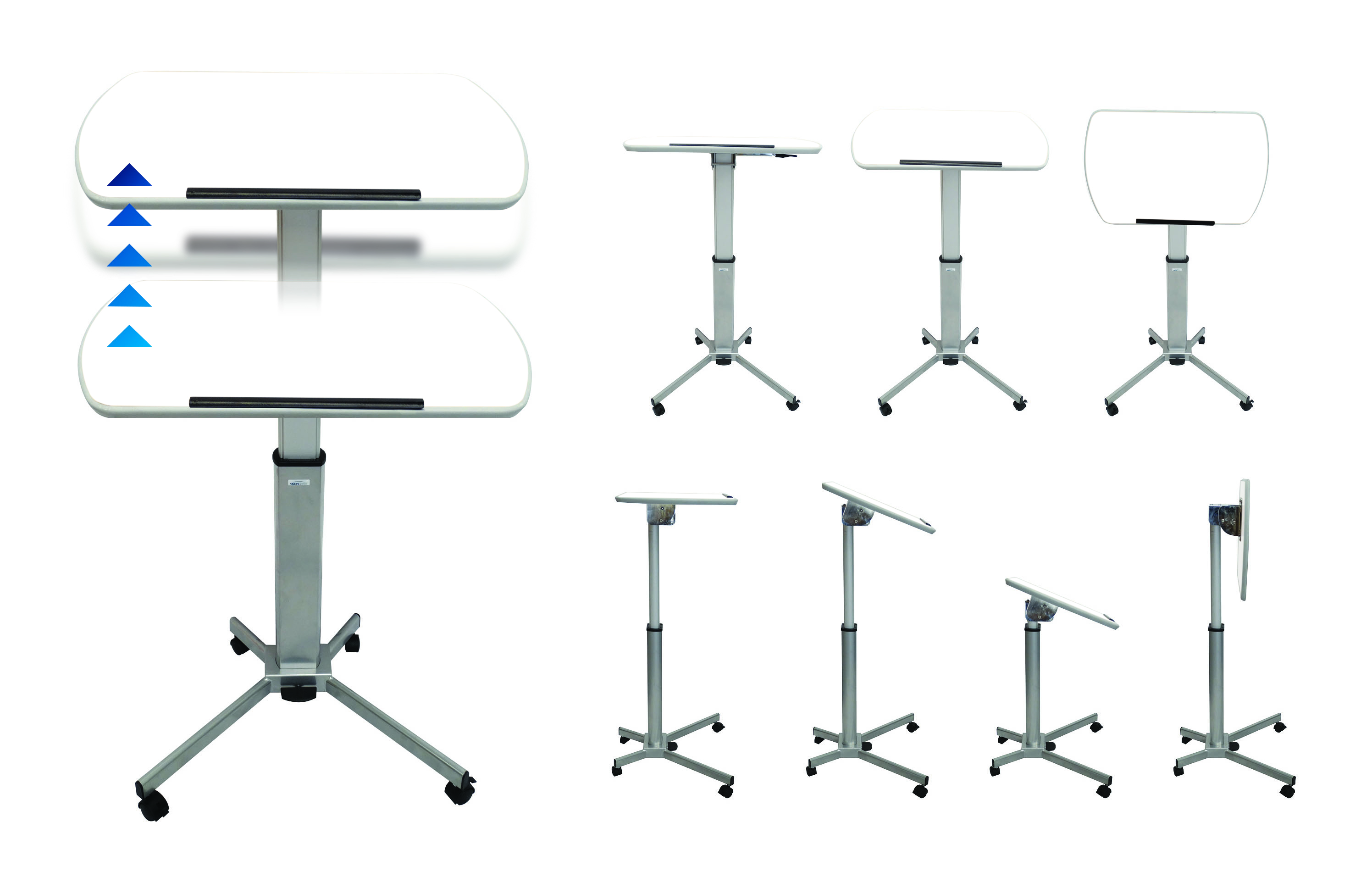 Height Adjustable Lectern / Desk White Top | Designer Allboards