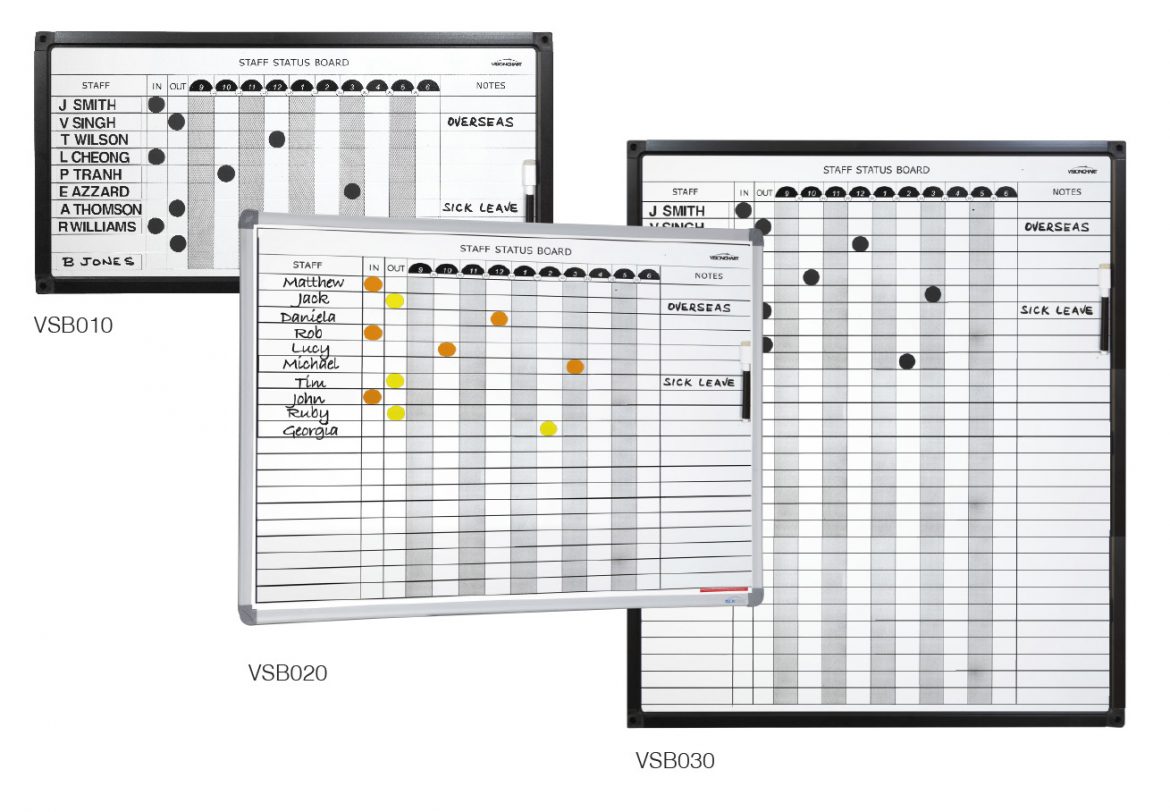 Staff Status Planner Board Whiteboards - Sydney Melbourne Brisbane ...