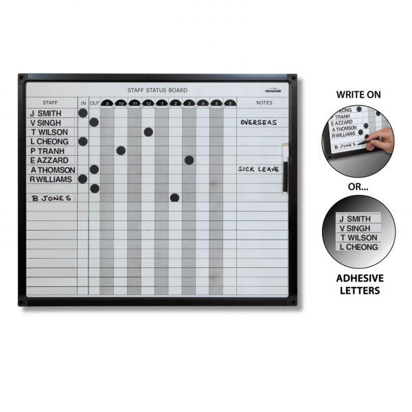 Staff Status Planner Board Whiteboards - Sydney Melbourne Brisbane ...